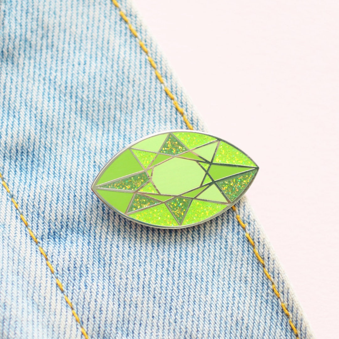 Peridot Birthstone Pin - August Birthday - Gemstone Pin - Hard Enamel ...