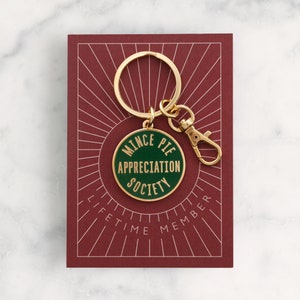 Mince Pie Appreciation Society Pin - Hard Enamel Pin - Christmas Pin ...
