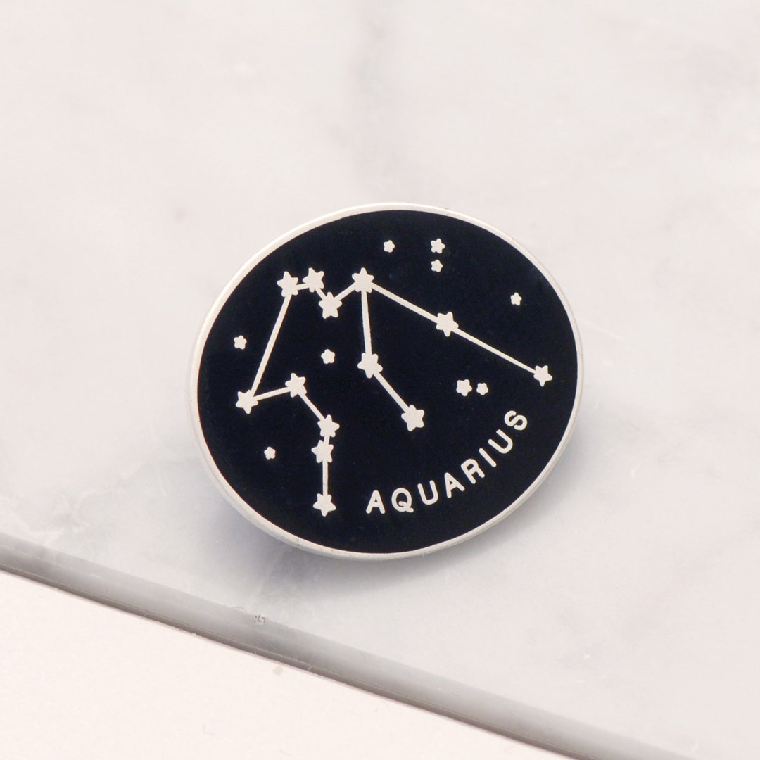 Aquarius Zodiac Hard Enamel Pin | Constellation Star Sign Lapel Pin ...