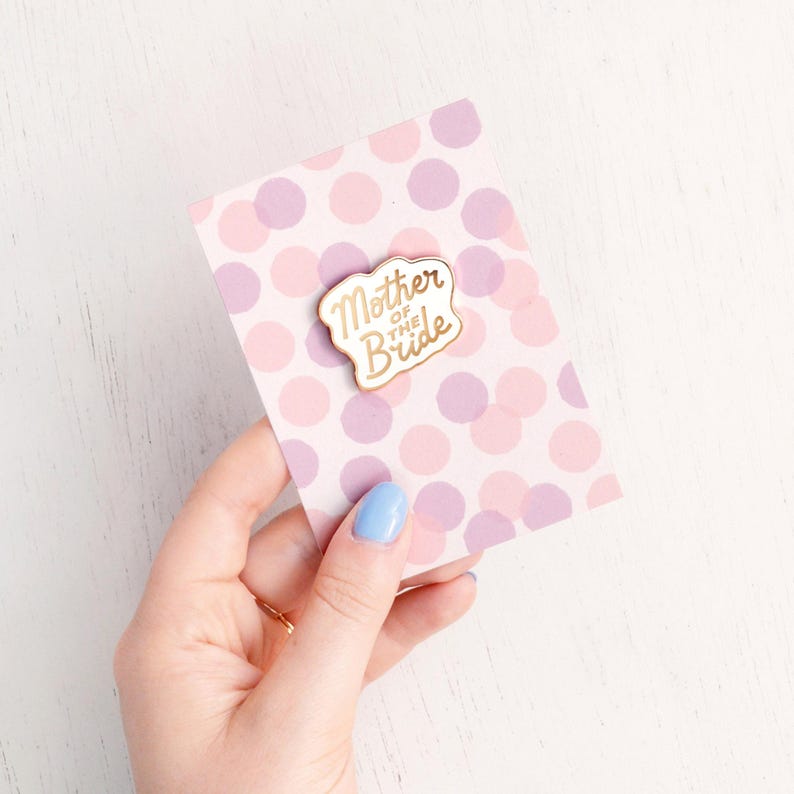 Mother of the Bride Hard Enamel Pin | Gold Wedding Lapel Pin | Hen ...