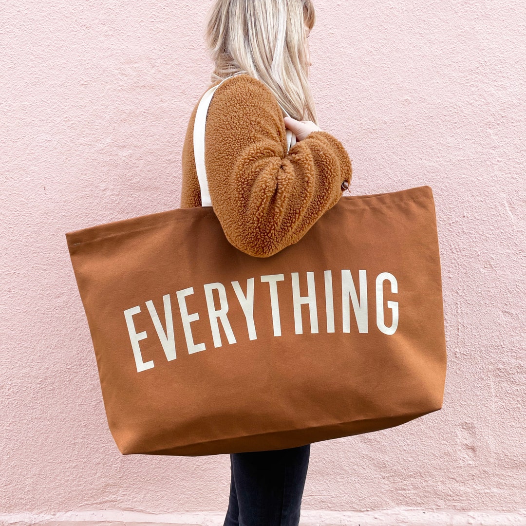 Extra Large Tan Canvas Tote Bag | Everything Really Big Bag | Oversized ...