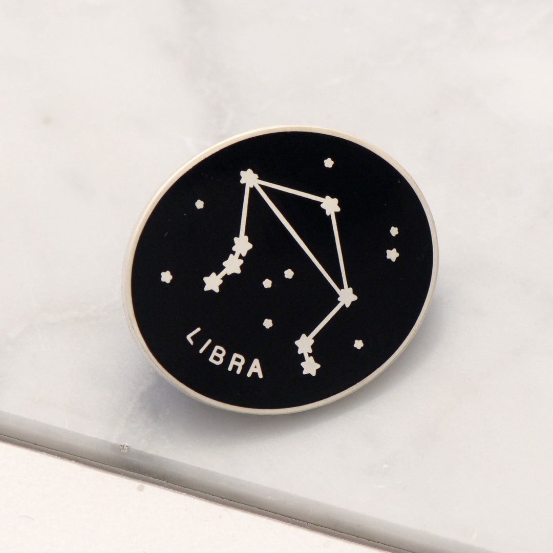 Libra Pin - Zodiac Pin - Constellation Enamel Pin - Hard Enamel Pin ...