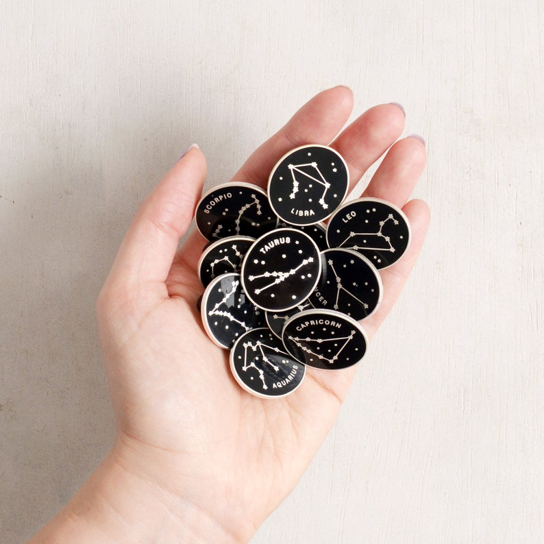 Aquarius Zodiac Hard Enamel Pin | Constellation Star Sign Lapel Pin ...