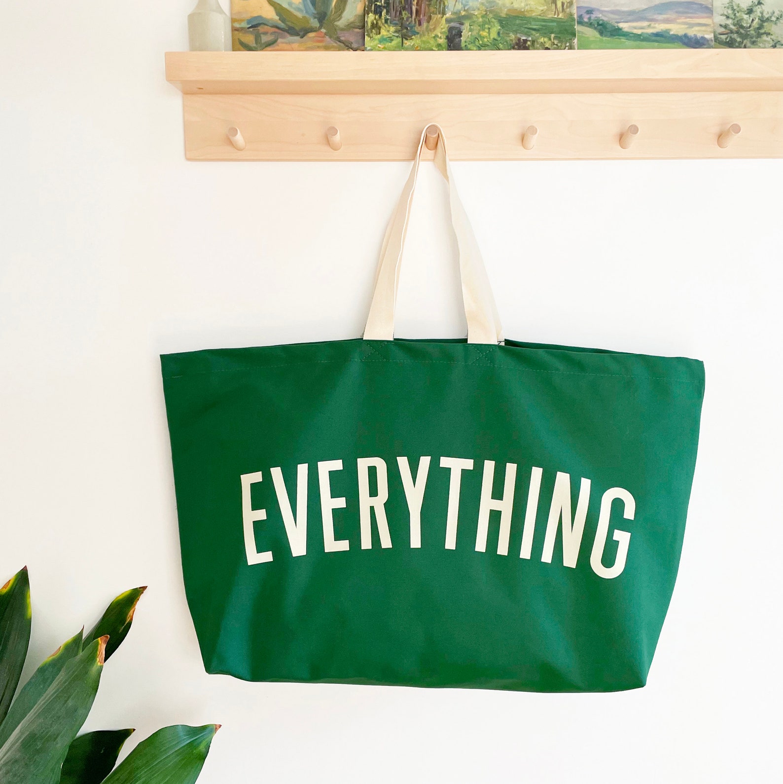 Extra Large Green Canvas Tote Bag | Everything Really Big Bag ...