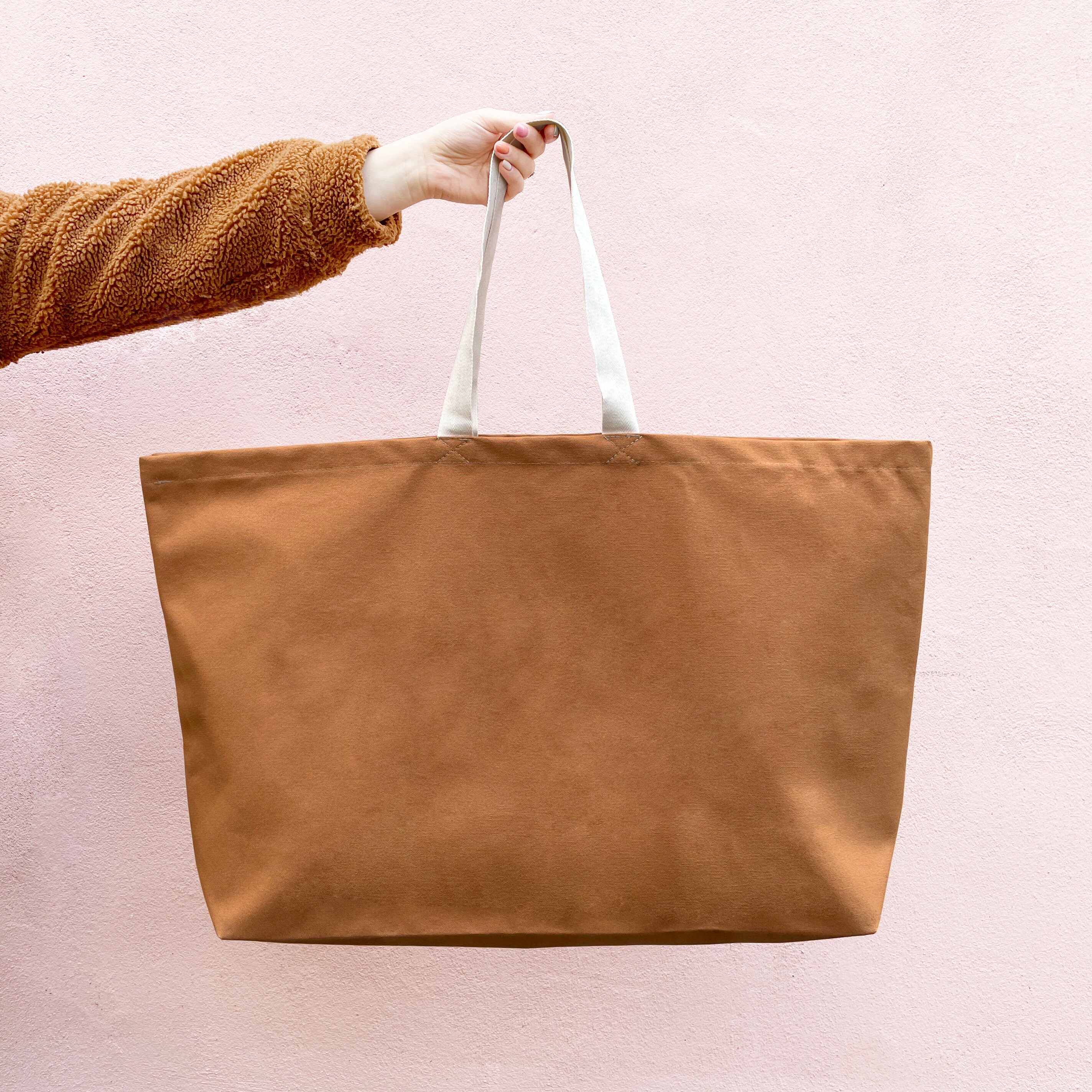 Tan Canvas Really Big Bag - Large Weekend Bag - Giant Canvas Grocery ...