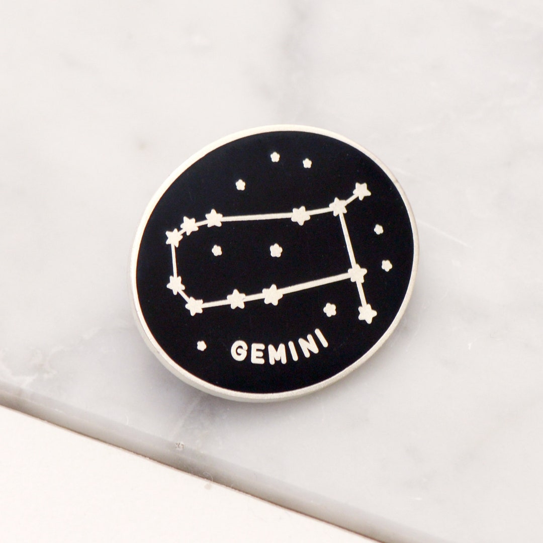 Gemini Pin - Zodiac Pin - Constellation Enamel Pin - Hard Enamel Pin ...