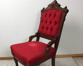 Antique Red Chair | Etsy