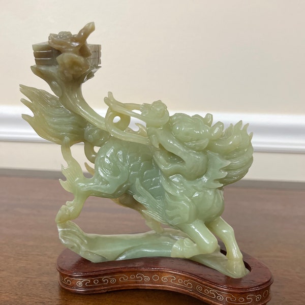 Green Jade Dragon Statue - Etsy