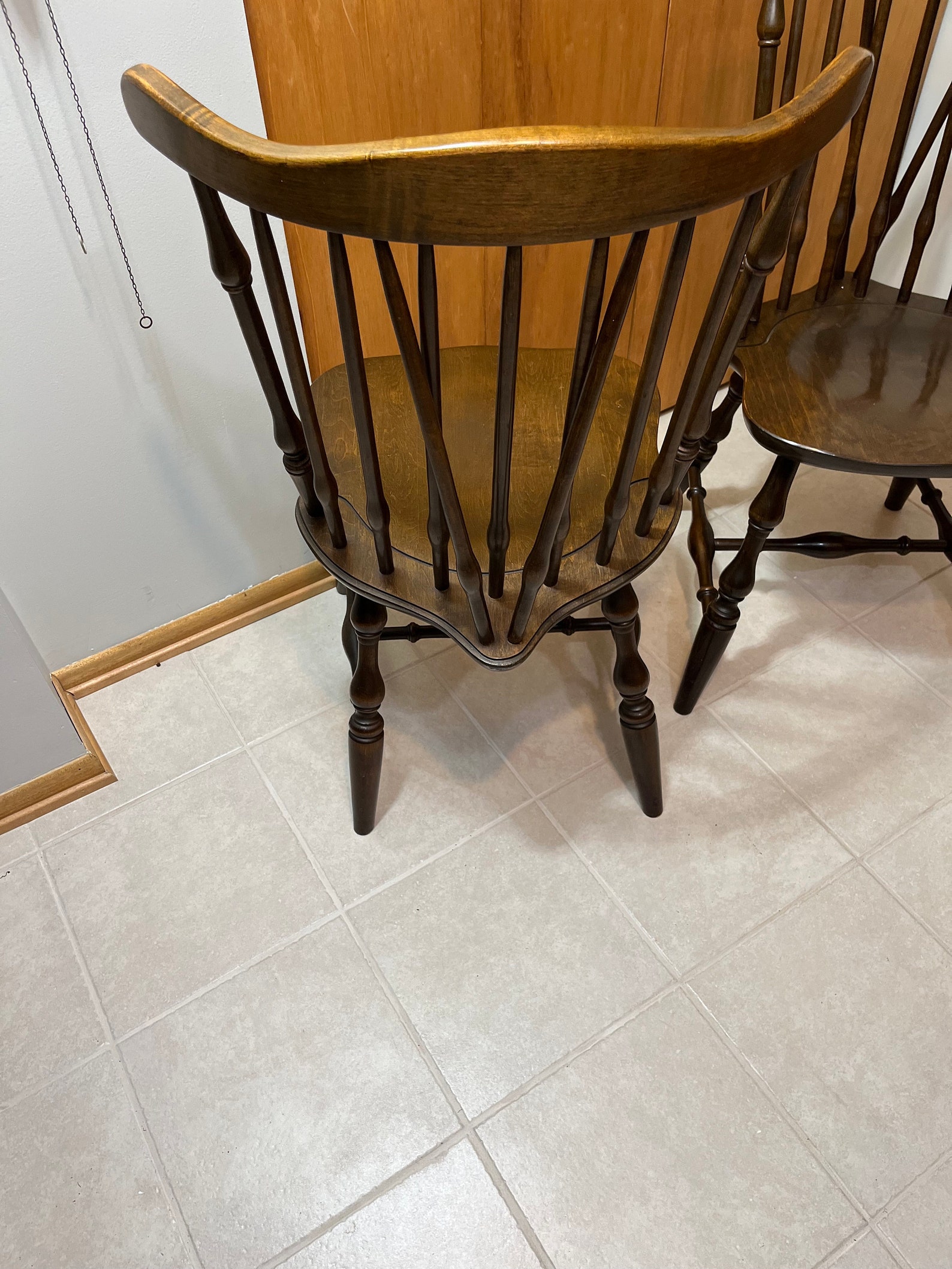 Vintage Windsor Fiddle Back Side / Wood Dinning Chair Pair | Etsy