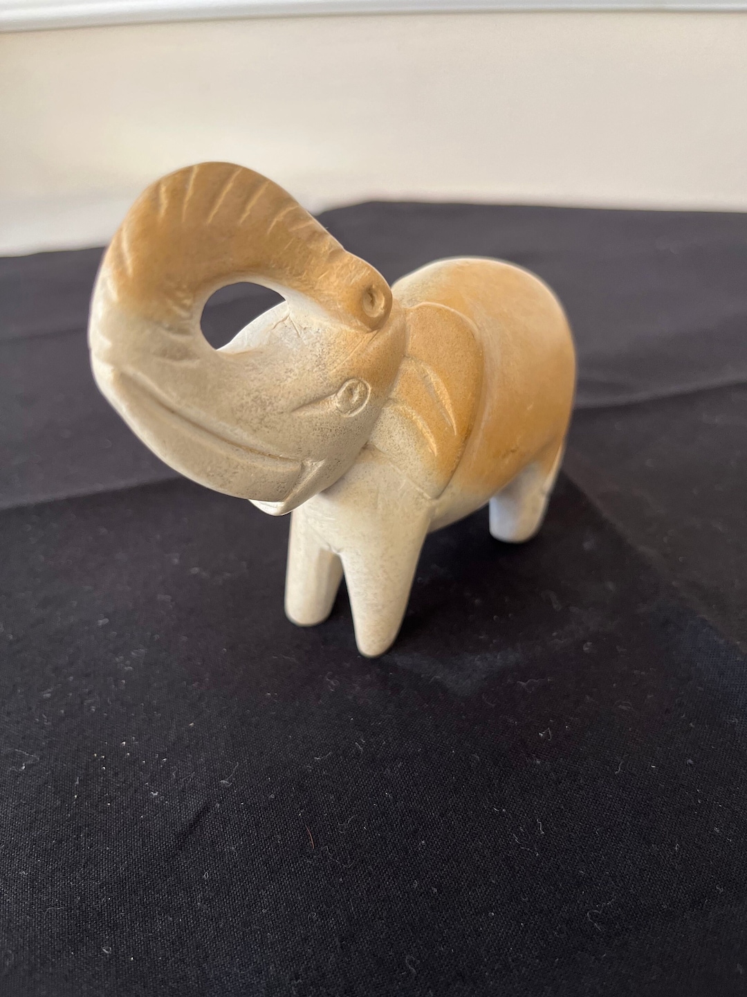 Hand Carved Soapstone Elephant - Etsy
