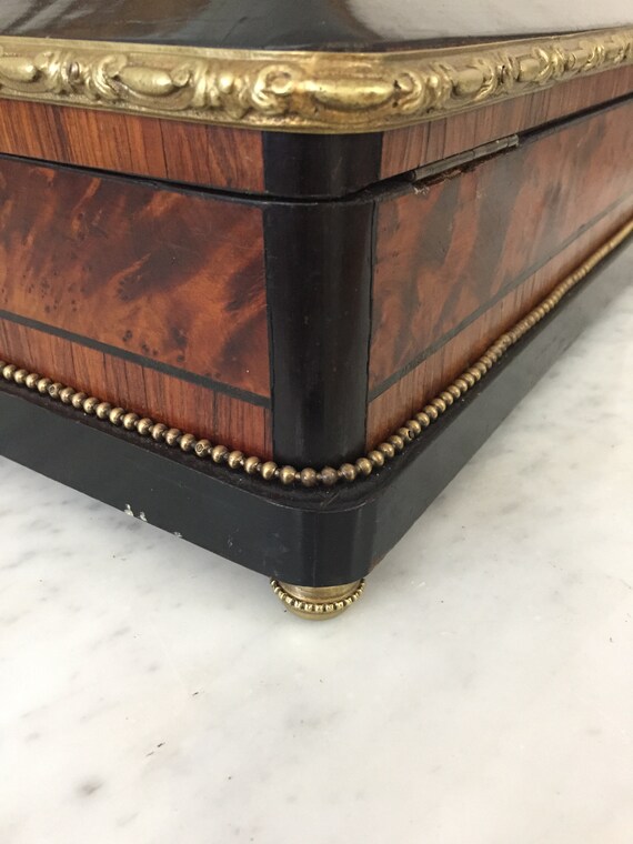 Antique French Walnut Jewelry Box - Gem