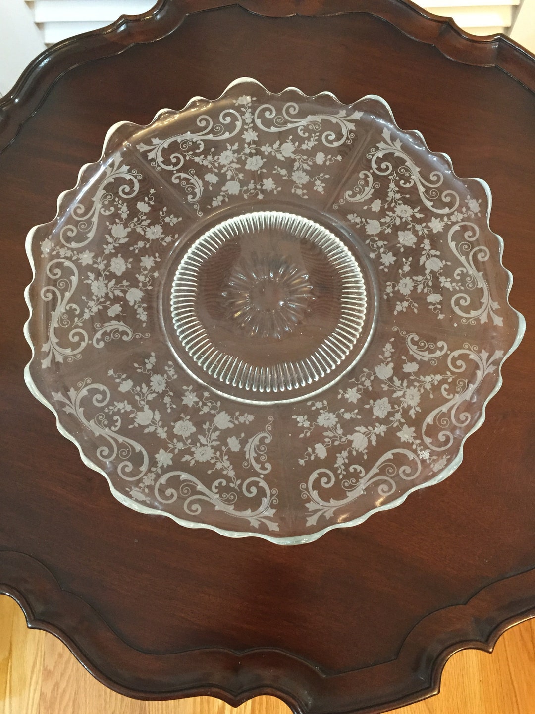 Cambridge Etching Glass Chantilly 13 Torte Plate Marta 126 - Etsy