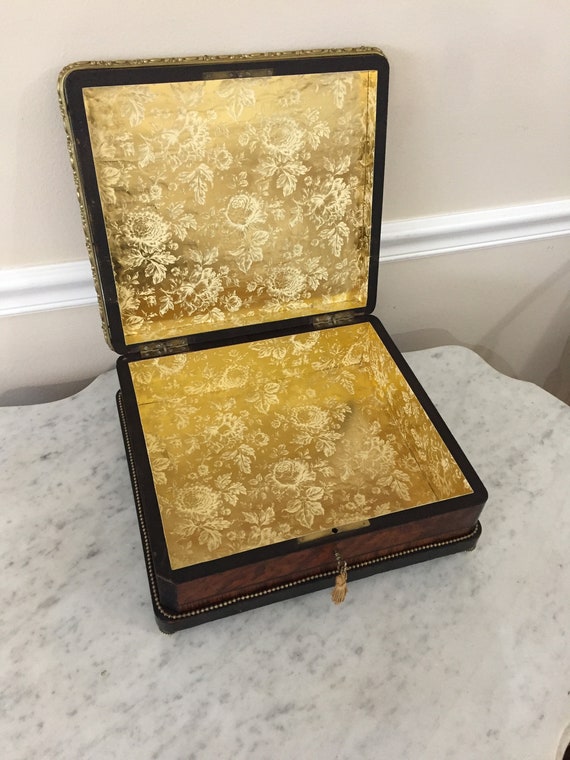Antique French Walnut Jewelry Box - Gem