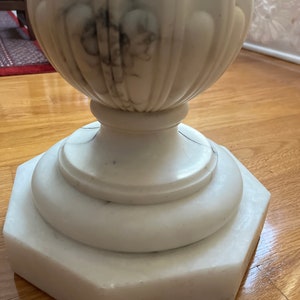 Vintage Marble Pedestal Greek Key Carving Neoclassical Style, Signed by ...