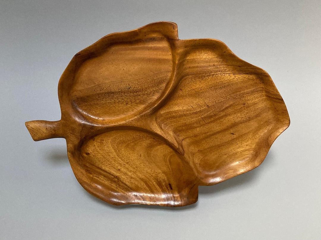 Large Vintage Mid Century Modern Monkey Pod Wood Serving Tray or ...