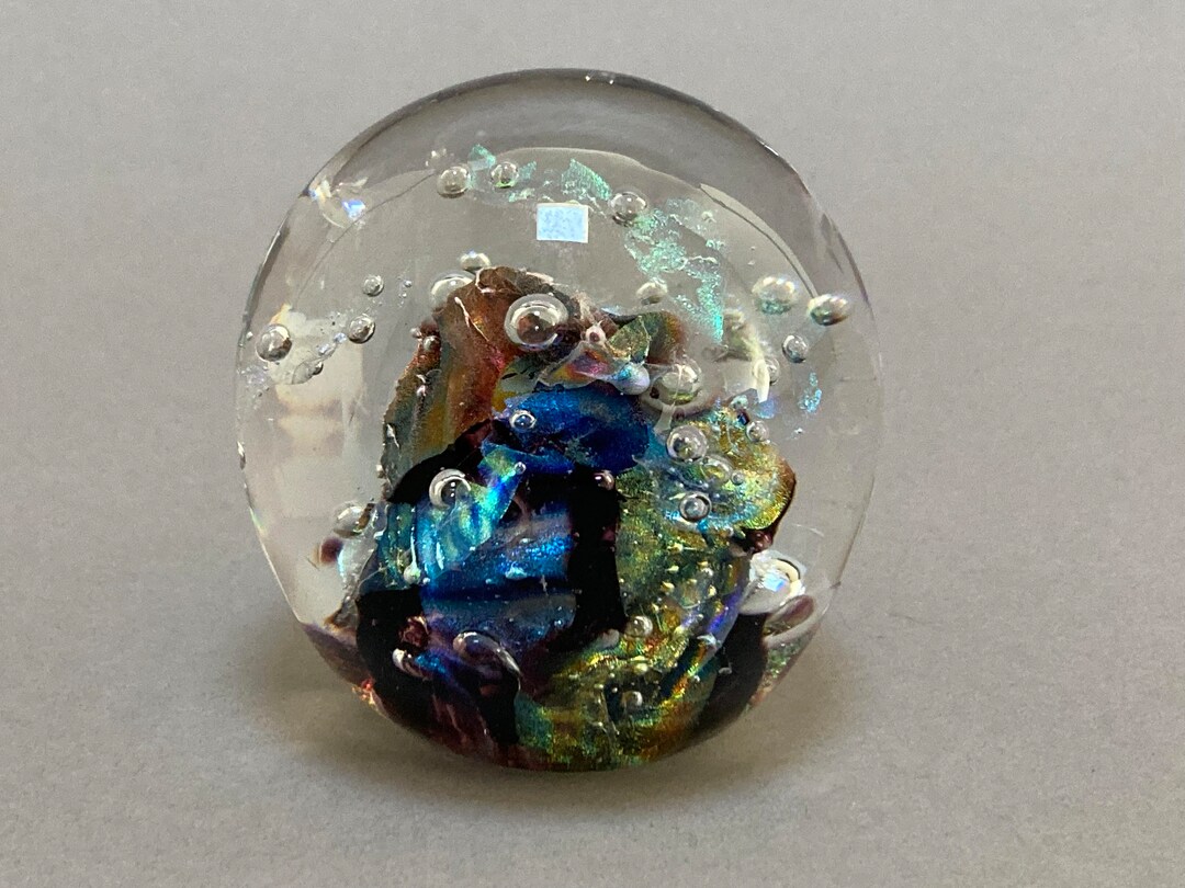 Iridescent Art Glass Paperweight, "spirit of Glass" SW26 by Dan ...