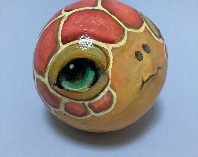 Folk Art Hand Painted Gourd, Reptile Turtle Head, Hawaii - Etsy