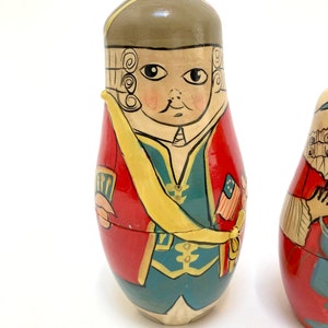 Vintage Nesting Dolls, Set of Five, Americana Revolutionary War Figures ...