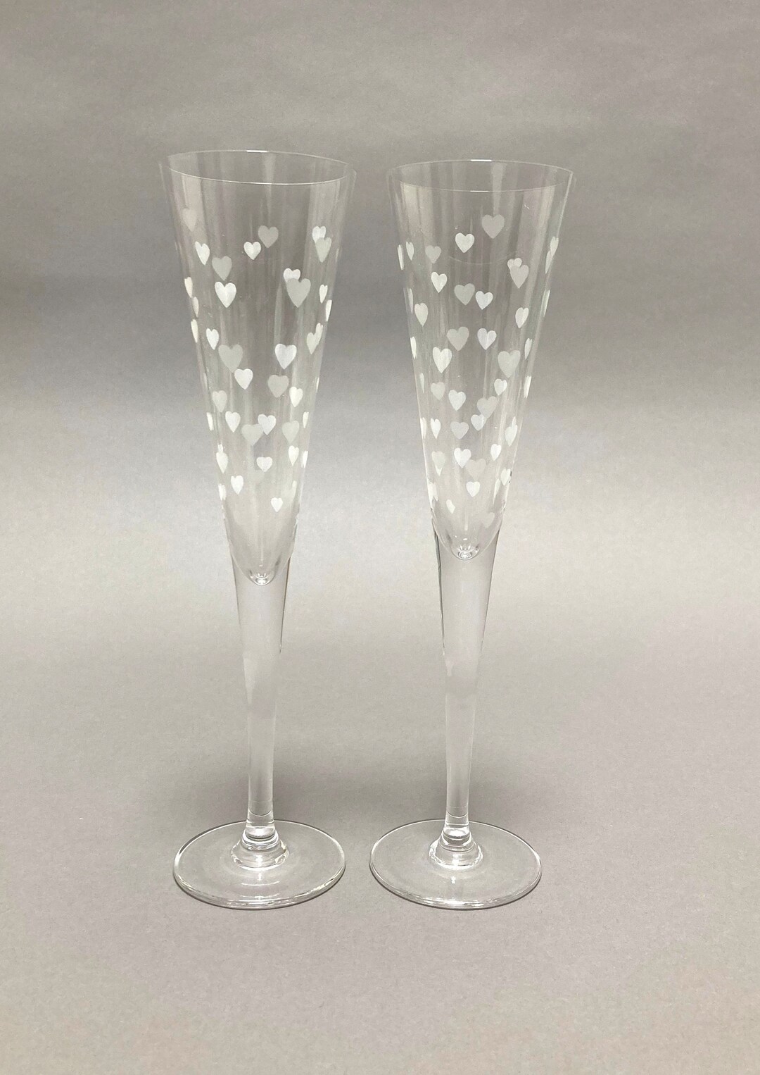 Set of Two Waterford Crystal Floating Mini Hearts Champagne Flutes - Etsy