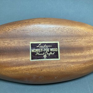 Vintage Leilani Hand Crafted Monkey Pod Wood Tray Dish, Long Serving ...