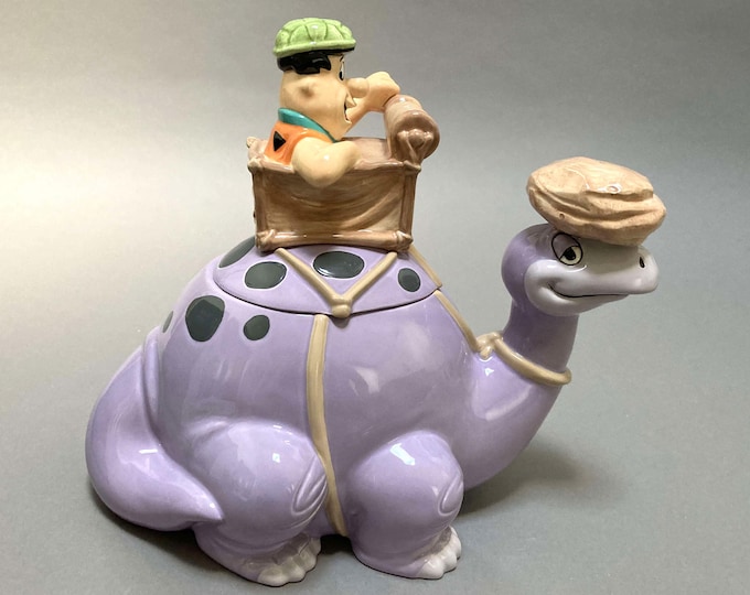 Fred Flintstone Brontosaurus Crane Operator Cookie Jar Ceramic 1997 in ...