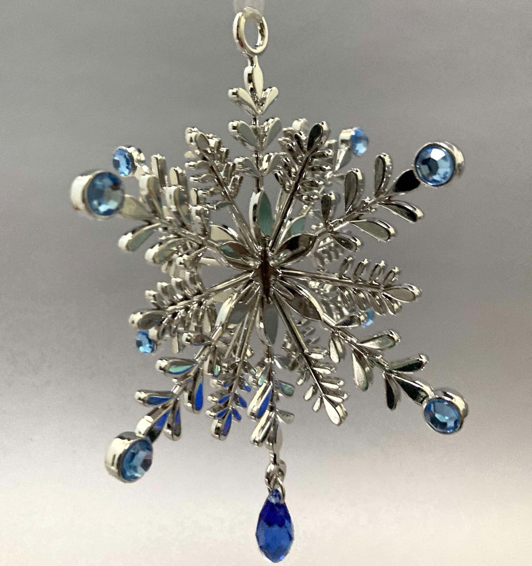 Hallmark Signature Silver Snowflake Ornament With Blue Crystals - Etsy