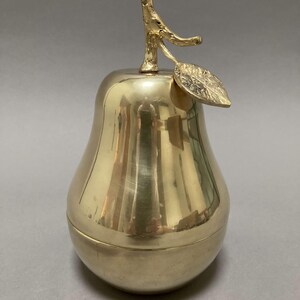 Vintage Two Piece Brass Trinket Box, Shiny Golden Pear - Etsy