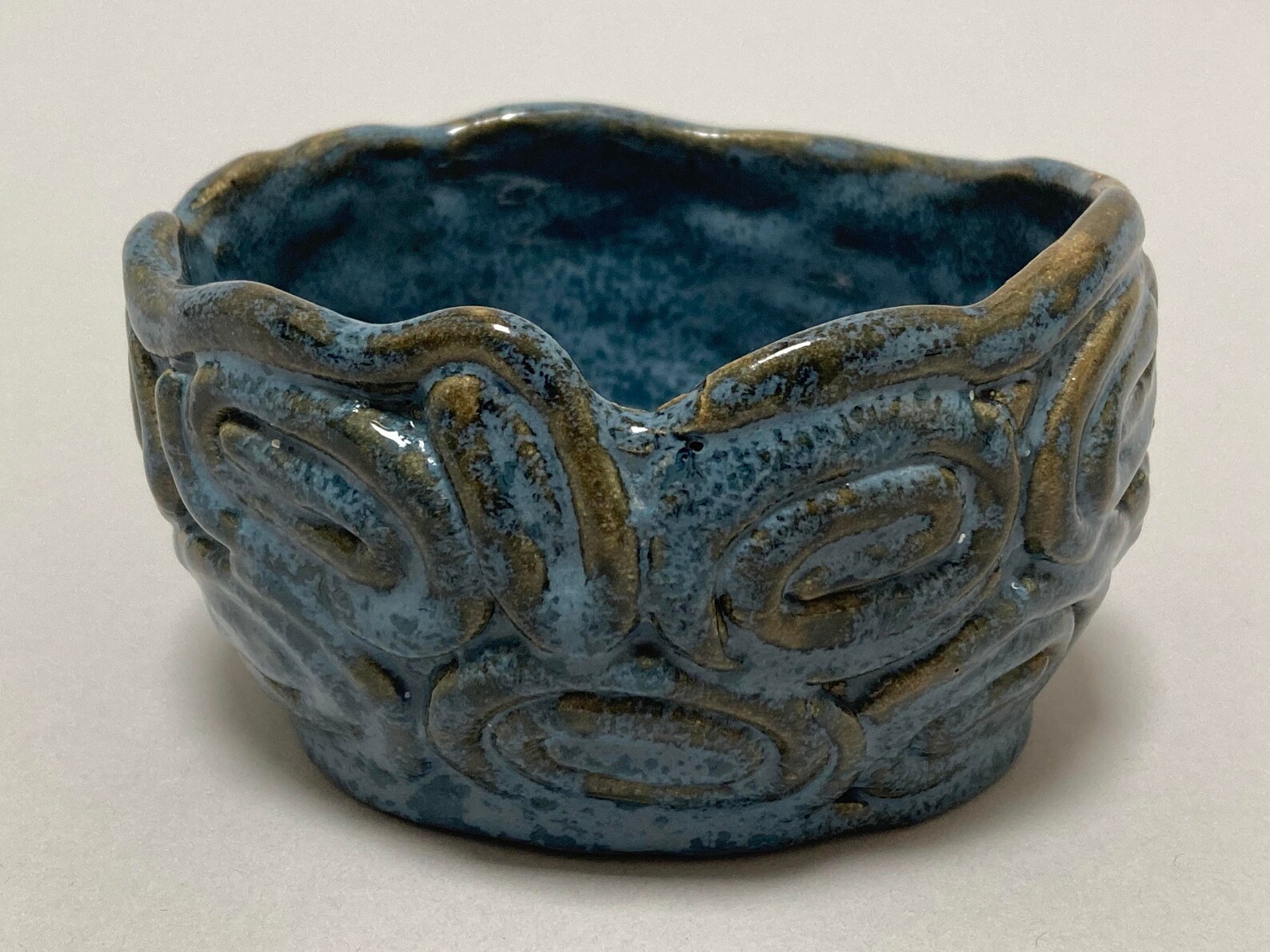 Hand Built Glazed Coil Swirl Art Pottery Bowl, Signed - Etsy