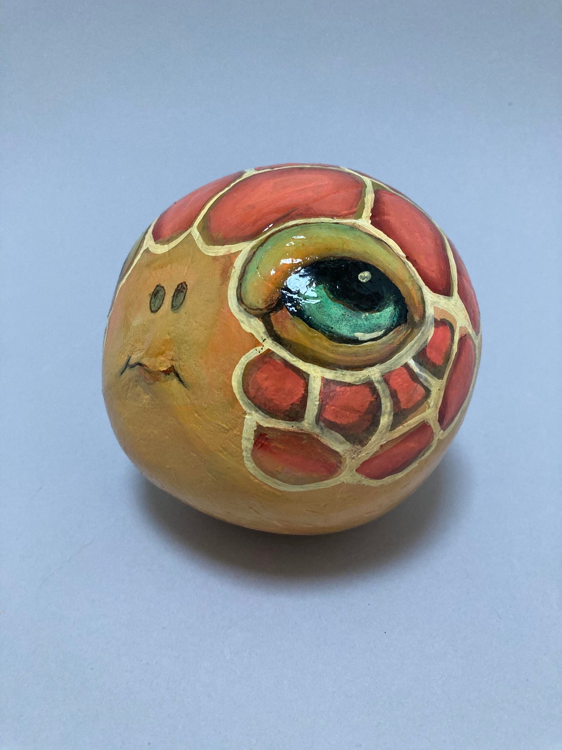 Folk Art Hand Painted Gourd Reptile Turtle Head Hawaii - Etsy