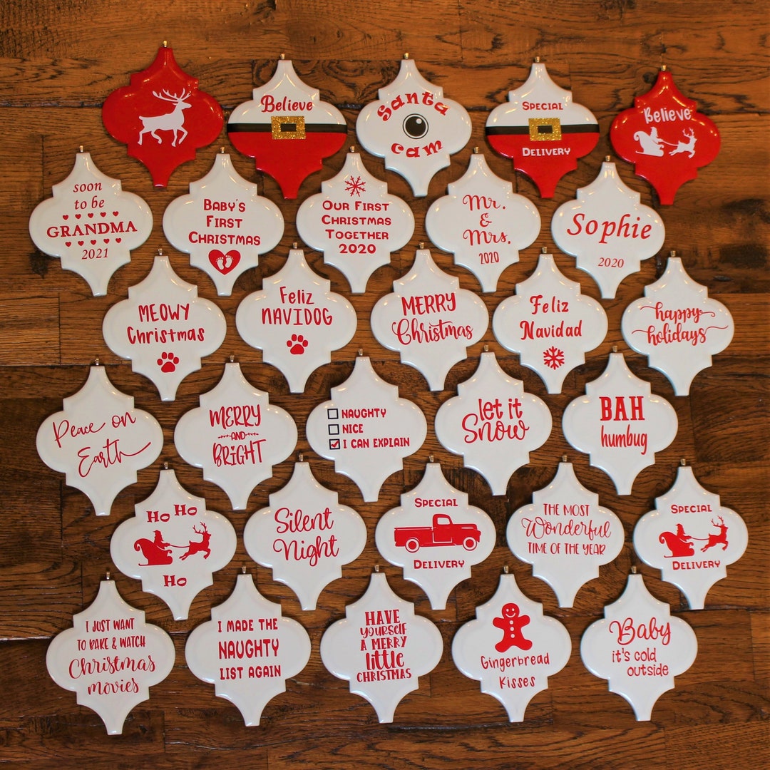 Ceramic Tile Christmas Ornament Classic Arabesque Tile, Funny Christmas ...