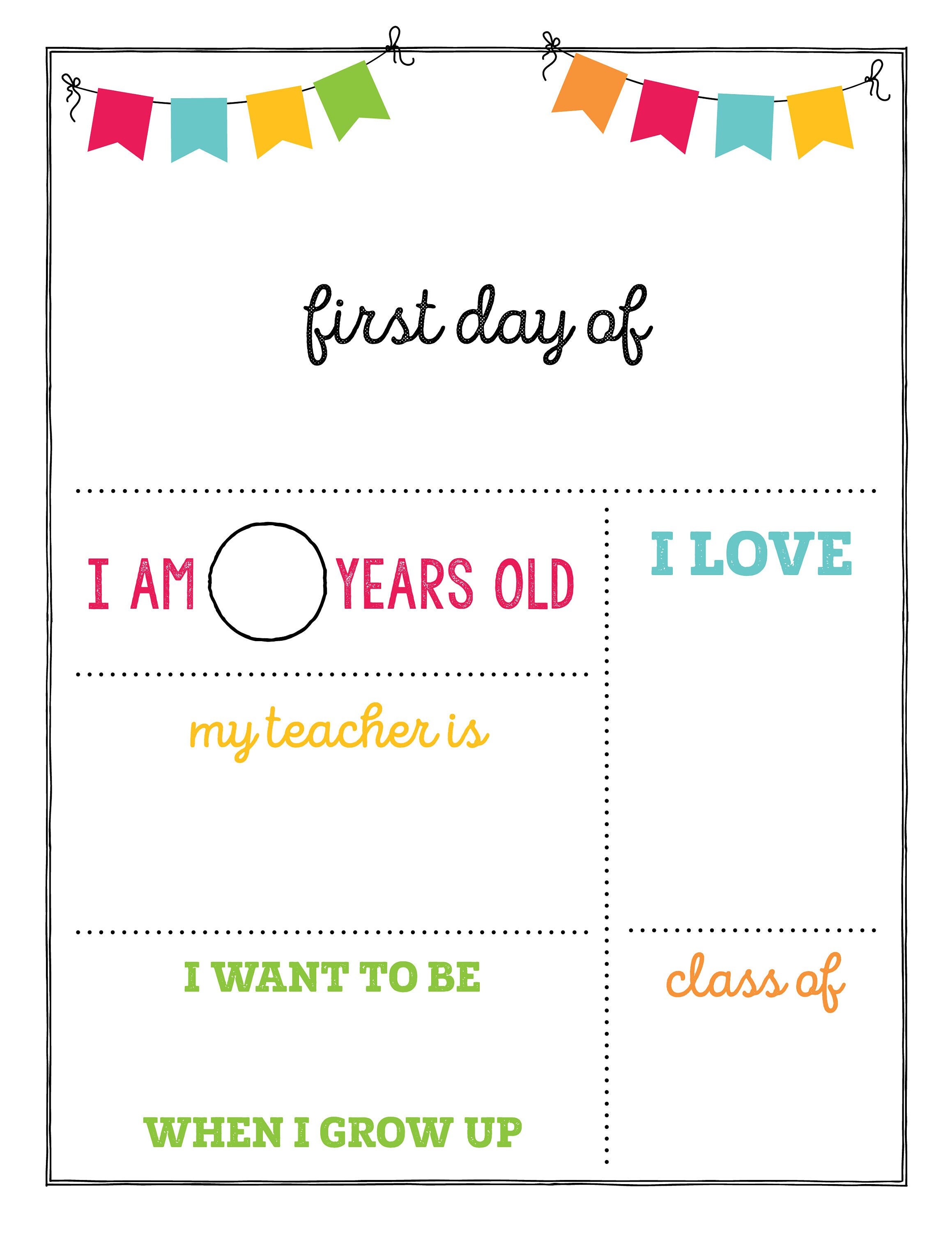 Back to School Sign 1st Day of Preschool First Day of Kindergarten Back ...