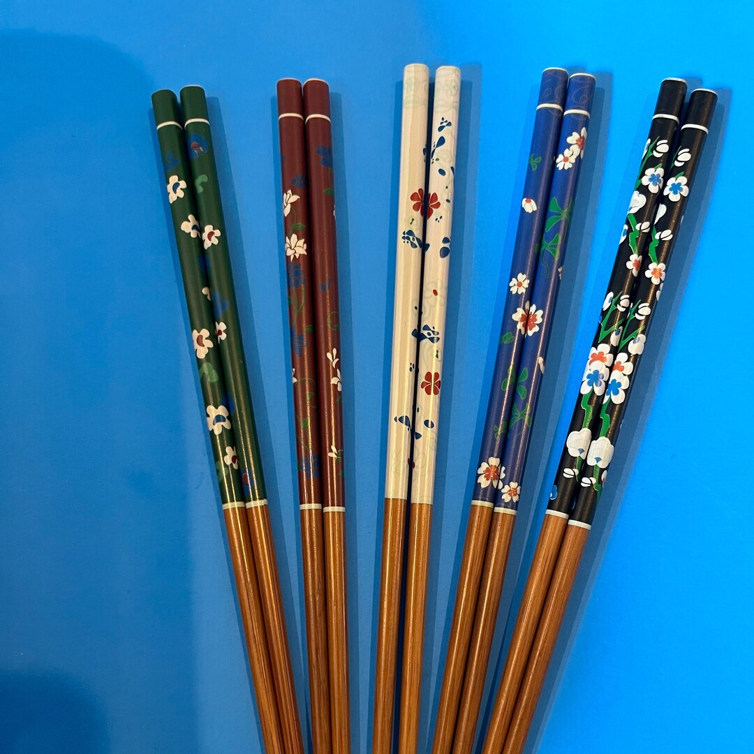 Japanese Chopsticks W/gorgeous Flowers--5 Color Variations With Free ...