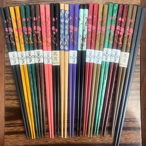Japanese 15 Color Variations Chopsticks With Cherry Blossoms With Free ...
