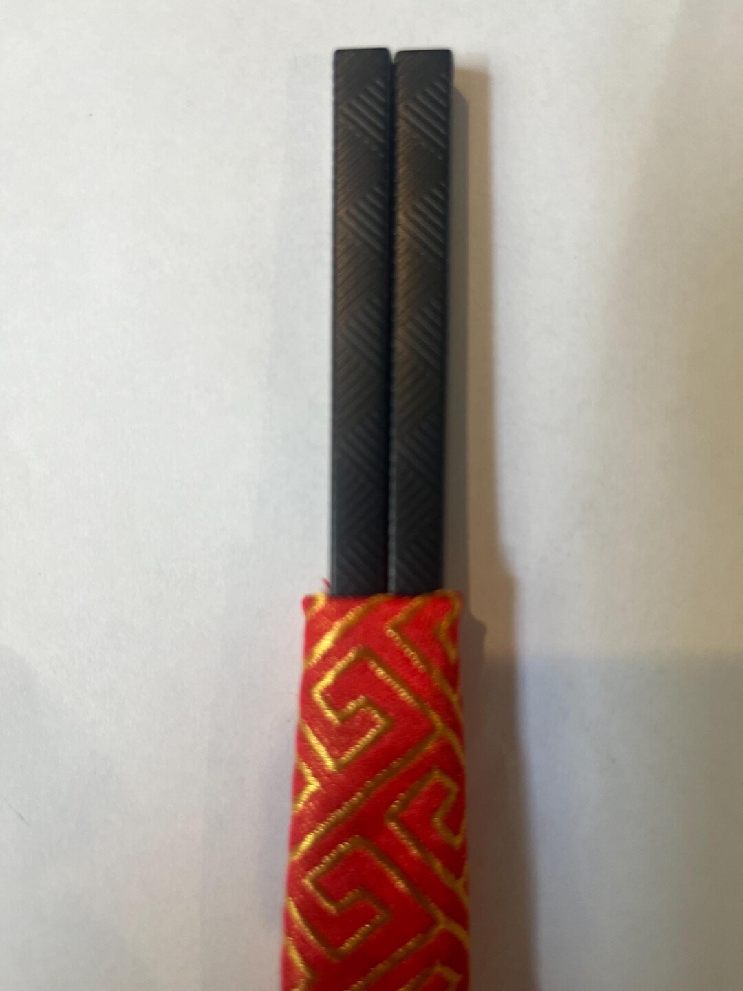 Chinese "criss-cross" Design Chopsticks With Free Handmade Silk Holder ...