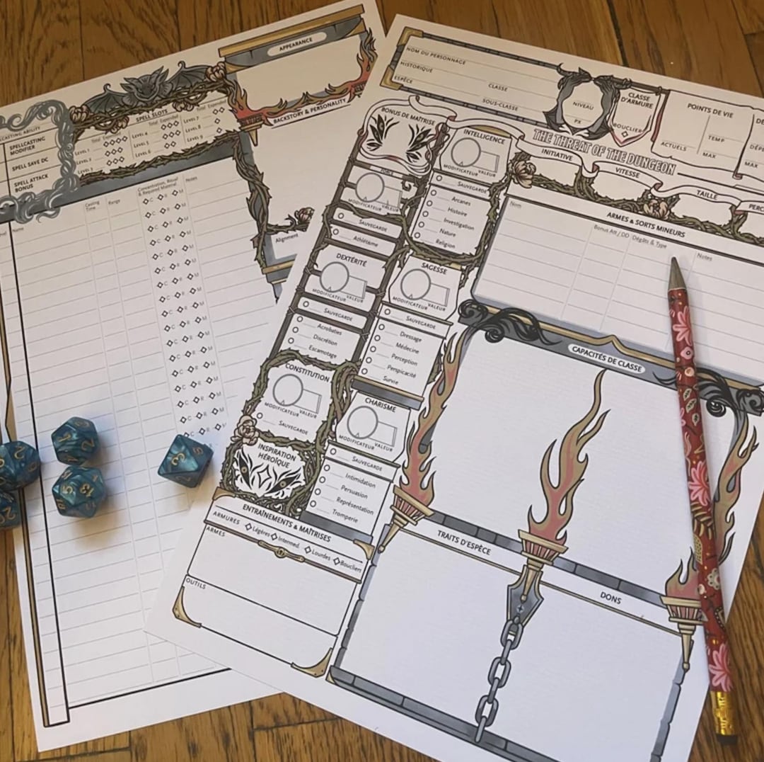 D&D Character Sheet New Version 2024 • FR / EN - Etsy