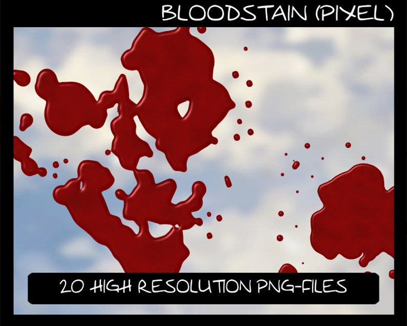 Bloodstain Pixel 20 Different Bloodstains Vine Spots or | Etsy