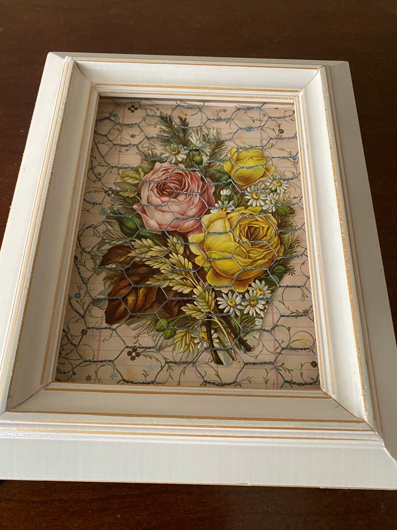 Antique Greeting Card Art. Rose Carefully Cut From an Antique Card and ...