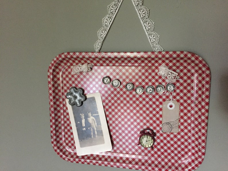 Vintage Tray Turned Message Board With Vintage Magnets. Cute | Etsy