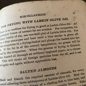 Antique Cookbook. Larkin Company Copyright 1908. 71 Page Soft Cover ...