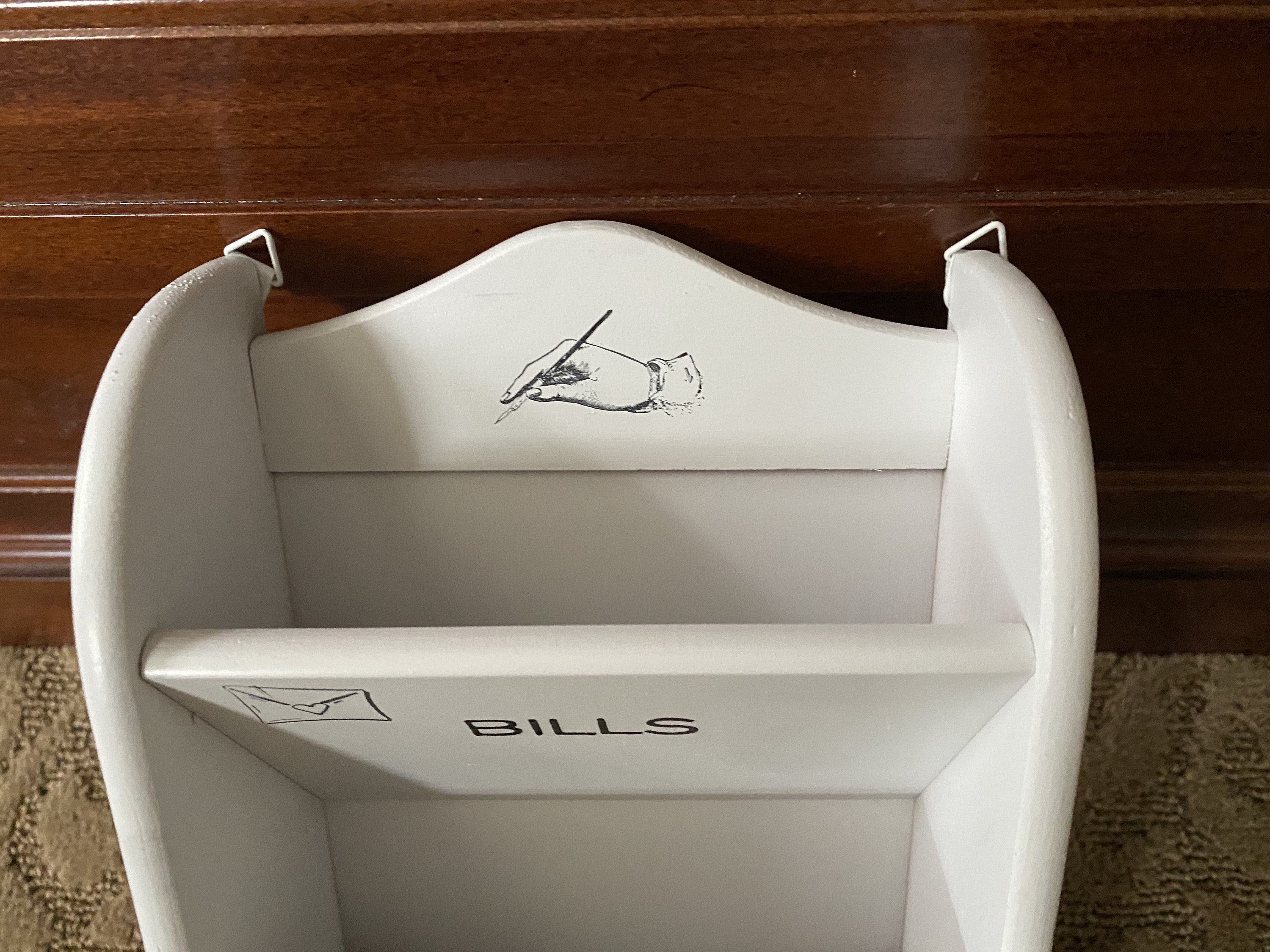 Wood Mail Holder Painted Labeled and Stamped. Wall Mount - Etsy