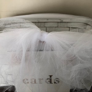 Rustic Wedding Card Basket, Authentic Vintage Oak Splint Basket Sprayed ...