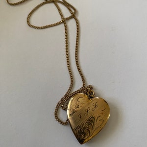 Antique 10 K Gold Filled Heart Locket,marked Larger Size With 18 Gold ...