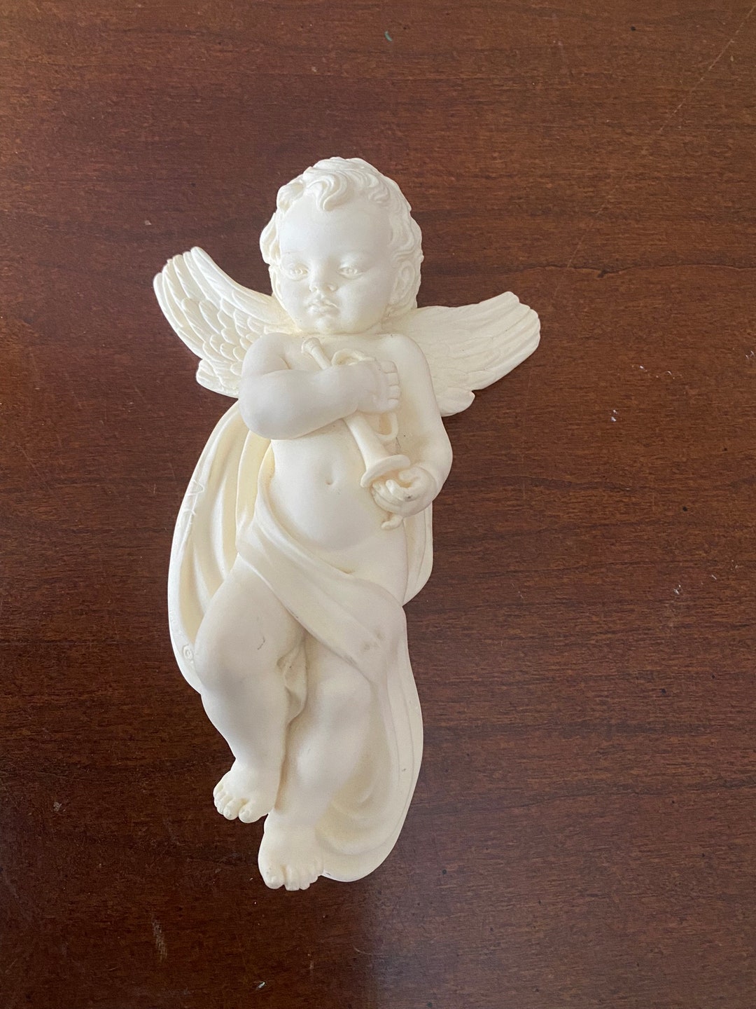 Vintage Italian Cherub in Alabaster. Beautiful Natural Wall Decor. Made ...