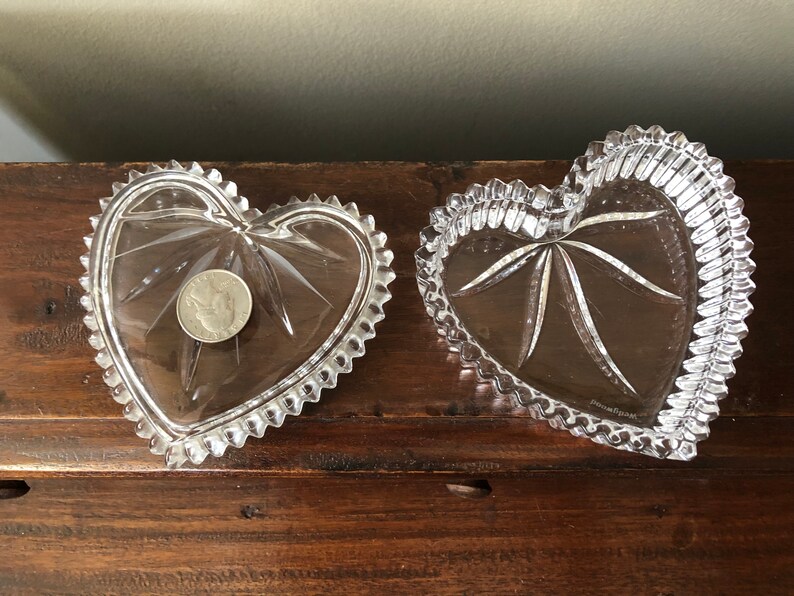 Vintage Lead Crystal Heart Shaped Trinket Dish. Wedgwood - Etsy