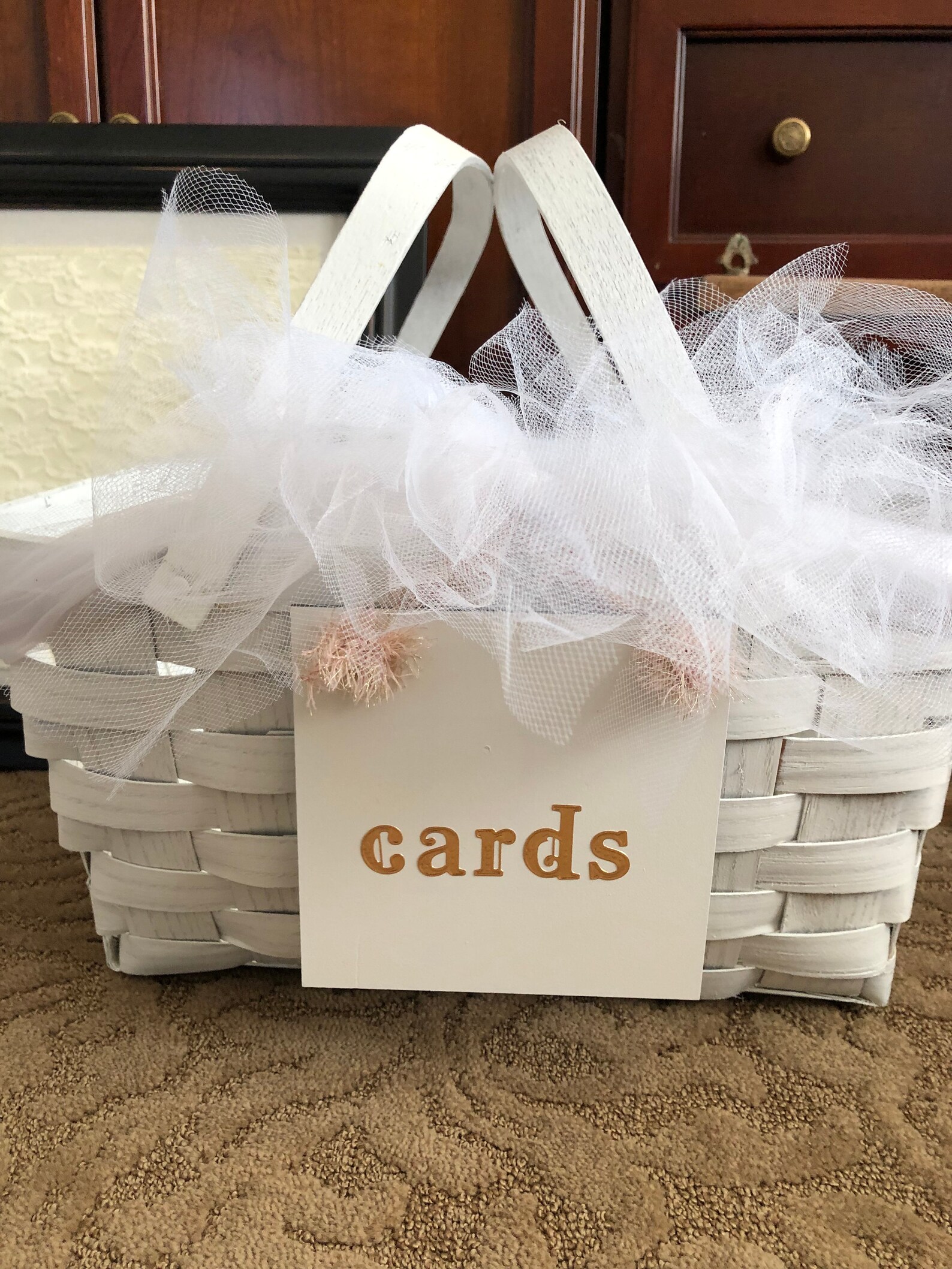 Rustic wedding card basket authentic vintage oak splint | Etsy