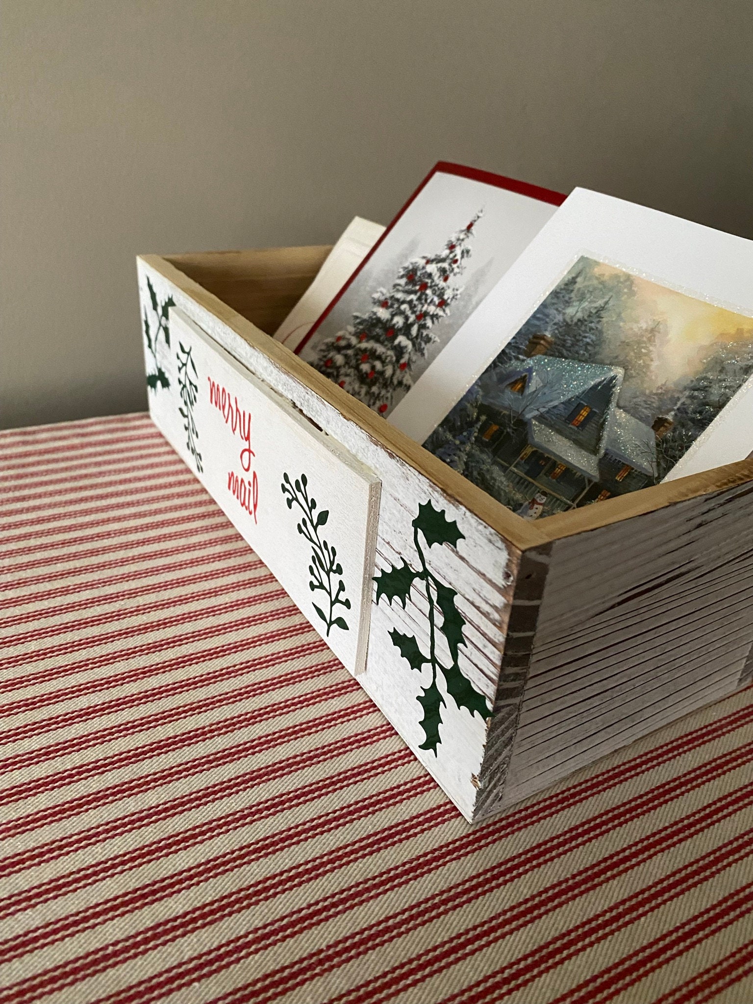 Merry Mail Box. Christmas Card Storage Box. Card Display Box. - Etsy