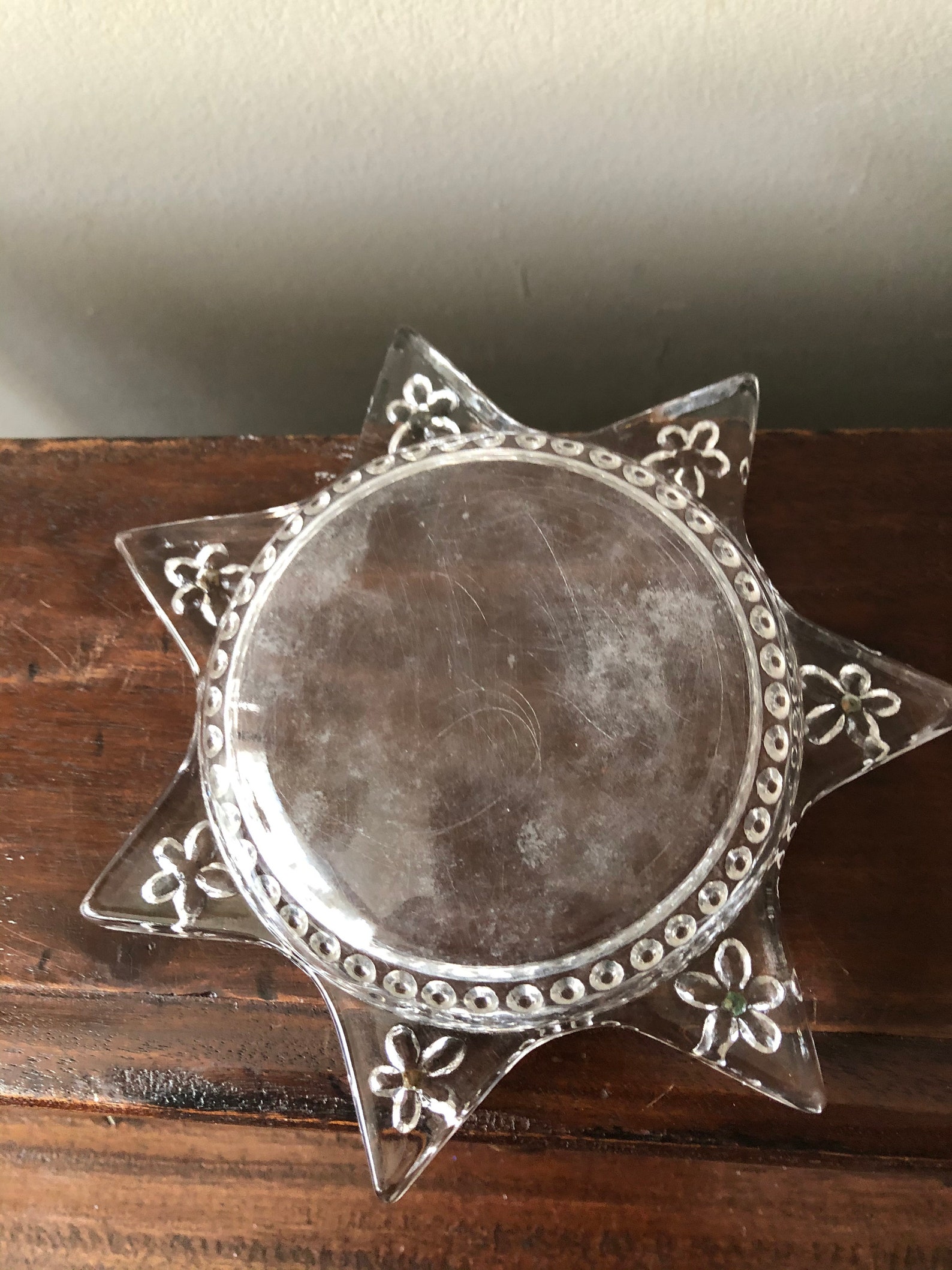 Antique mourning star. Goofus glass 1920. Pretty and unusual | Etsy