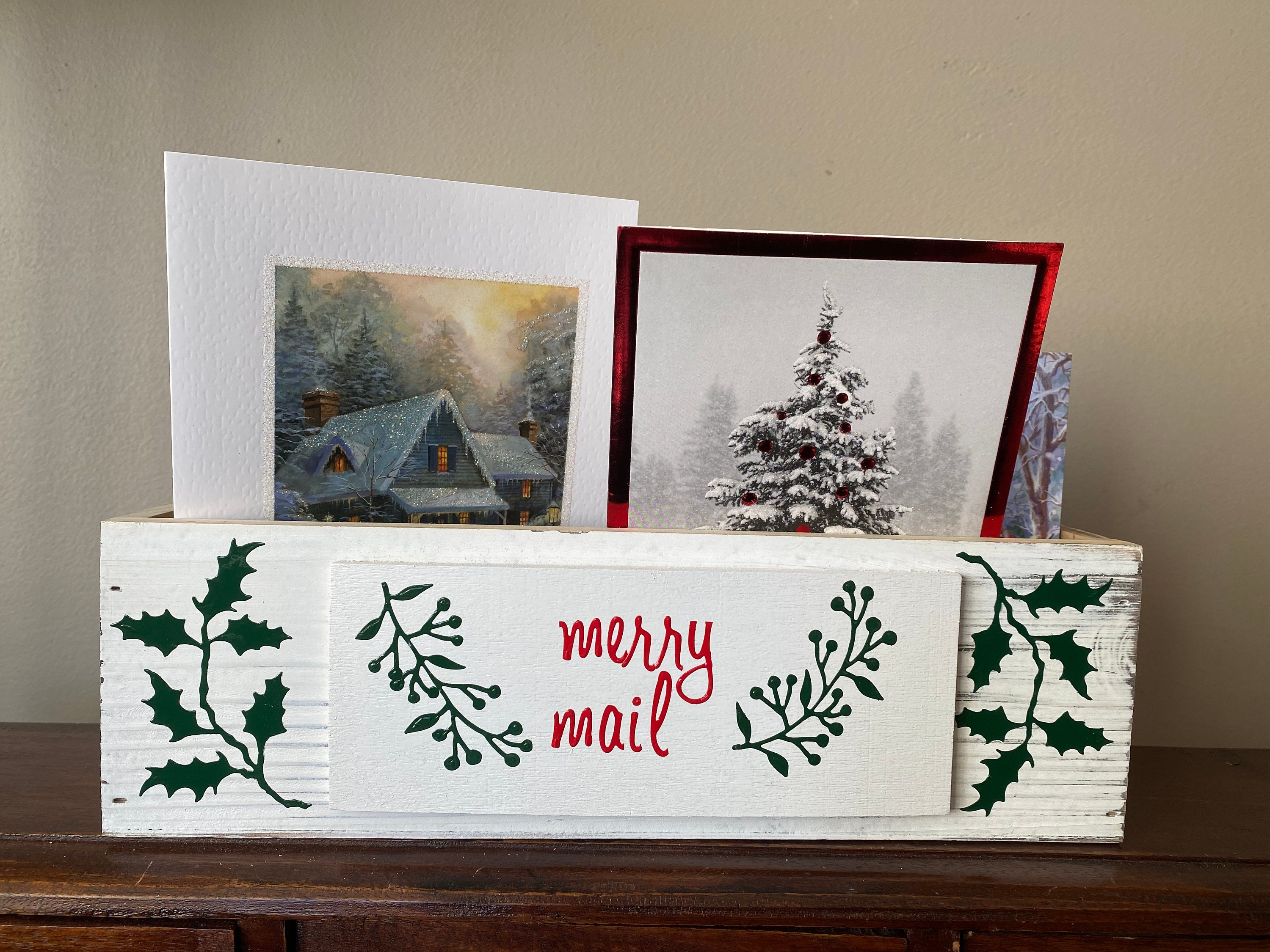 Merry Mail Box. Christmas Card Storage Box. Card Display Box. - Etsy
