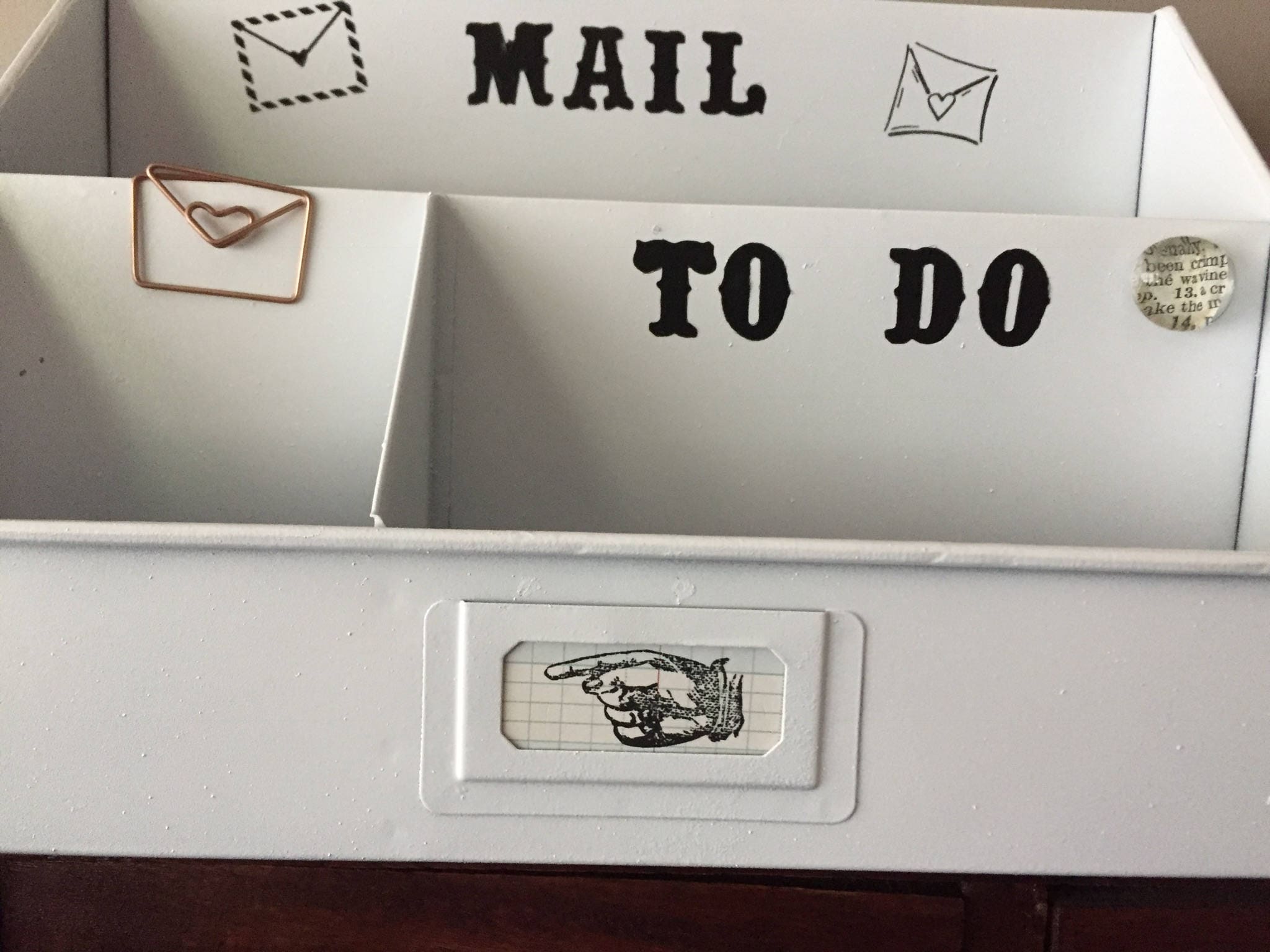 Mail organizer. Painted metal. Decorated with die cut | Etsy