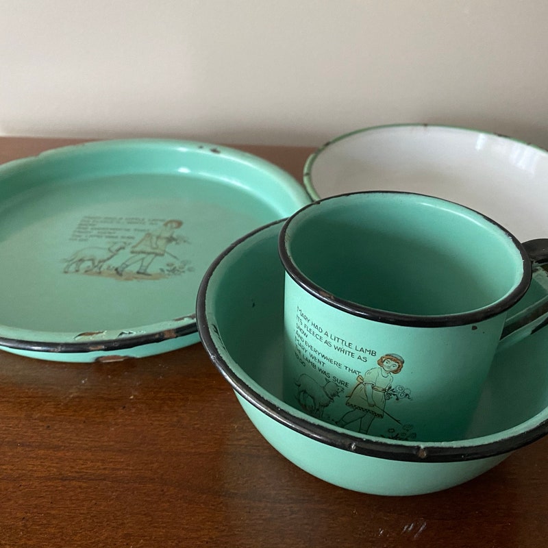 Enamelware Set - Etsy